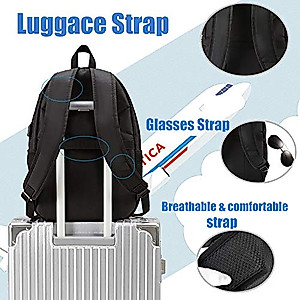 SAGIV&SAHEN School Backpack for Teen Boys Girls College BookBag for teenage High School Waterproof Lightweight Casual Black Laptop Backpacks with USB Travel Work Daypack for Women Men, Medium