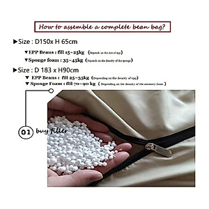 UOOD 7ft Giant Bean Bag Cover, Suede Lazy Sofa Cover Adult Bean Bag Sofa Chair Extra Large Fluffy Fur Portable Living Room Lazy Sofa Bed Cover No Filler (Color : Dark Grey)