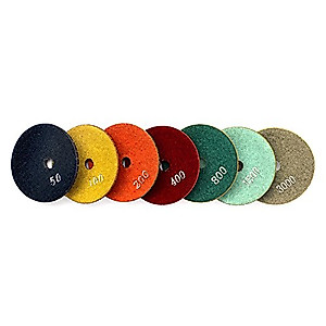 Z-LION 4 Inch Diamond Convex Polishing Pad with 5/8"-11 Thread Backer Pad Convex Disc for Marble Granite