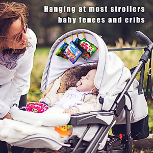 AMINFUN Soft Cloth Baby Book Toy 0-6 Months, Baby Learning Book(Pack of 4),Touch and Feel Crinkle Book Infants 6-18 Months,Early Educational Toy 0-3 Months, Gift for Babies Infants