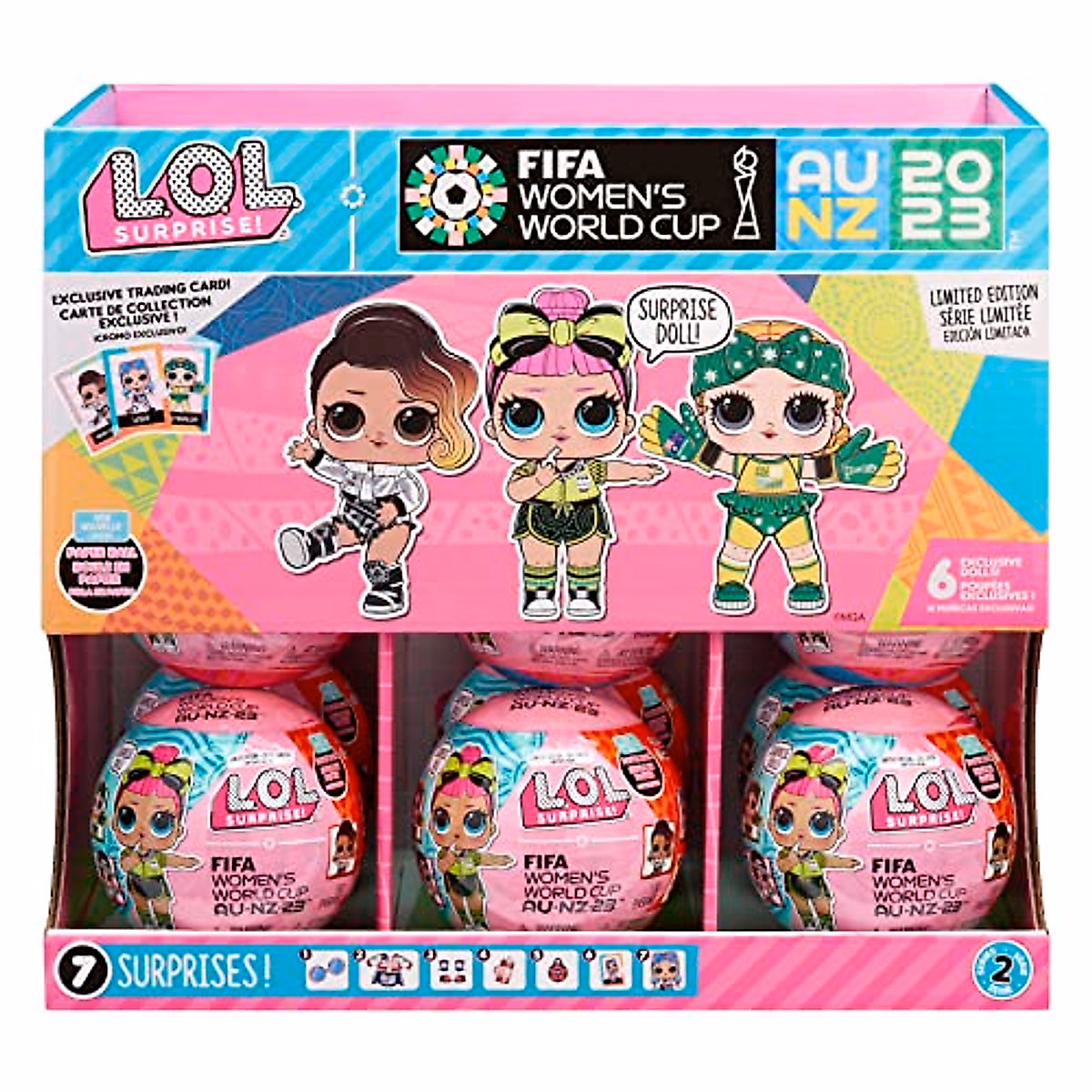 LOL Surprise X FIFA Women's World Cup Australia & New Zealand 2023 Dolls with 7 Surprises, Accessories, Limited Edition Dolls, Collectible Dolls, Soccer- Themed Dolls- Great Gift for Girls Age 4+