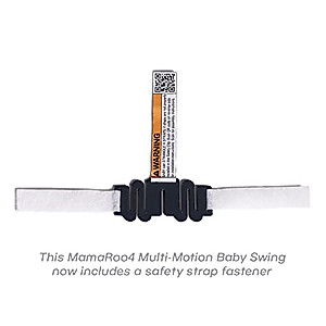 4moms mamaRoo 4 Multi-Motion Baby Swing + Safety Strap Fastener, Bluetooth Baby Swing with 5 Unique Motions, Nylon Fabric, Black