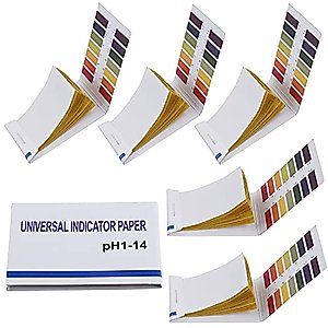 BOJACK 5 Pack 80 Strips (400 Strips) pH 1-14 Test Paper Extensive Test Paper Litmus Test Paper 400 Strips pH Test for Water Soil Testing Pet Food pH Monitoring