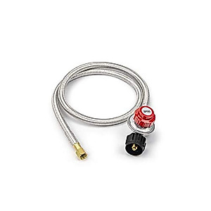 HuitzBin4 FT High Pressure Propane 0-20 PSI Adjustable Regulator with 4 FT Stainless Steel Hose QCC1 Tank for Grill .Propane Burner, Turkey, Fryer and More Electrical appliances - CSA Certified