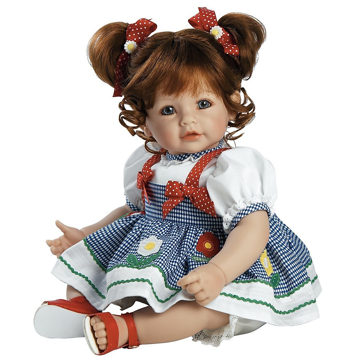 Adora Toddler Time Premium Collection Daisy Delight, 20" Realistic Toddler Baby Doll, with Exclusive Powder Scented Soft CuddleMe Vinyl, Auburn Red Hair, Blue Eyes Birthday Gift For Age 6+