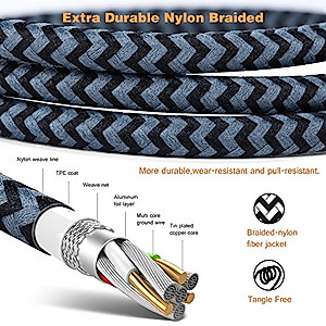 iSeekerKit USB Cable 15ft Extra Long Braided Micro USB Charging Cords [2Pack] Compatible for Android/Windows/PS4 Controller/Samsung Galaxy s7 s6 Plus and More(Black)