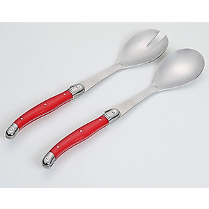 Laguiole By FlyingColors Stainless Steel Flatware Set. Multicolor Handles, Wooden Storage Box, 34 Pieces