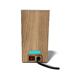 DERMALOGIC Massage Oil Warmer for Pro Spa Massage, Home Lotion Warmer with Aluminum Bottle Pump Set, Plug-in Oil Heater Beauty Salon Treatment Equipment, Light Wood