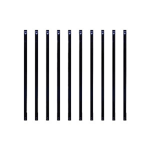 Nuvo Iron RCTB32 10 Pack Baluster, 32" Rectangular Plastic End Caps, Black, 10 Count