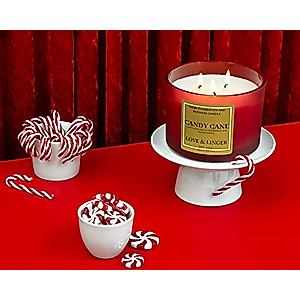 Peppermint Candle | Christmas Candles | Luxury Soy & Beeswax Candles for Home | 16 oz. Large Jar 3 Wick Candle | Candy Cane Candles | Winter Candle | Holiday Candle