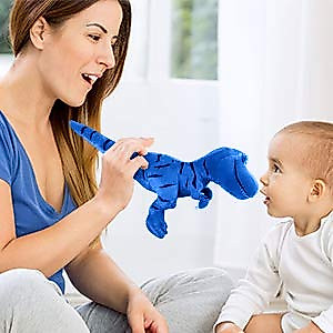 Marsjoy Blue Small Stuffed Dinosaur Plush Toy, Plush Dinosaur Stuffed Animal, Tyrannosaurus Rex Dinosaur Toy for Baby Girl Boy Kids Birthday Gifts, 11×5×13.9 inch