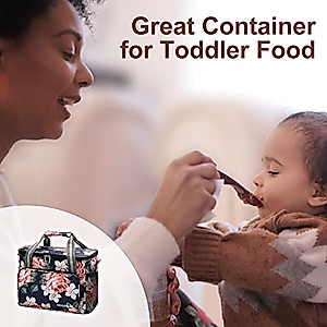 WOOMADA Insulated Lunch Bag for Women/Men, 24-Can (15L)  Reusable Lunch Box for Work School , Front Zipper Pocket Lunch Tote Bag , Leakproof Lunch Cooler Bag with Adjustable Shoulder Strap(Cyan Rose)