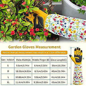 isilila Long Gardening Gloves for Women, Rose Pruning Gloves Thornproof with Forearm Protection, Breathable Work Gloves with Touch