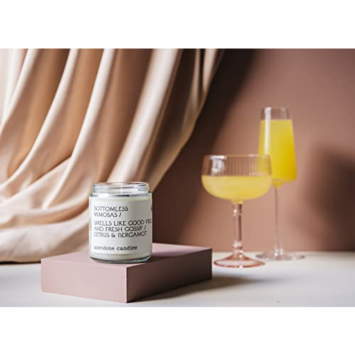 Anecdote Candles – Bottomless Mimosas Glass Jar Candle – Citrus and Bergamot – Coconut Soy Wax – Non Toxic Scented Candle – Made in USA – Luxury Candles for Home – 7.8 Ounces