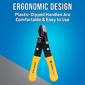 Jonard JIC-125 Fiber Optic Stripper with Yellow Plastic Dipped Handle, 5-3/16" Length