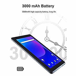 ATOZEE Android 11.0 Tablet, 7 Inch Tablets, Quad-Core 1.5GHz Processor, 32GB Storage, 2GB RAM, Dual Camera,1024 x 600 IPS HD Display Screen,128GB Expand, WiFi, BT, Black 7" Tablet.