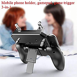 COOBILE Mobile Game Controller for PUBG Mobile Controller L1R1 Mobile Game Trigger Joystick Gamepad for iOS & Android Phone(W10 update)