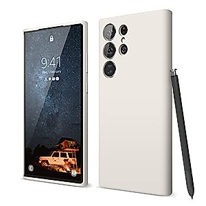 elago Compatible with Samsung Galaxy S23 Ultra Case, Liquid Silicone Case, Full Body Protective Cover, Shockproof, Slim Phone Case, Anti-Scratch Soft Microfiber Lining, 6.8 inch (Stone)