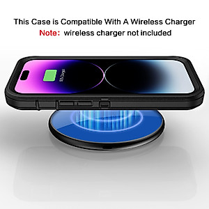 MXX Heavy Duty Made for iPhone 14 Pro Max Case with Tempered Glass Screen, Camera Lens Protector 3-Layer Full Body Protection Shockproof Dustproof Cover for 14 pro max Phone Case 6.7" (Black)