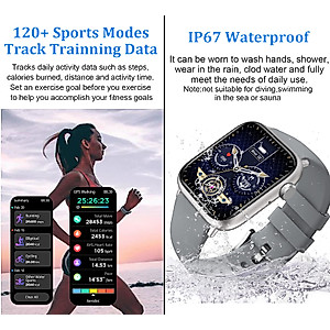 Smart Watch 2023 Answer Make Call, 1.85" Smartwatch for Android iPhone with Voice Control, Heart Rate/ SPO2/Blood Pressure/Sleep Monitor, IP67 Waterproof Step Counter Fitness Tracker for Men Women