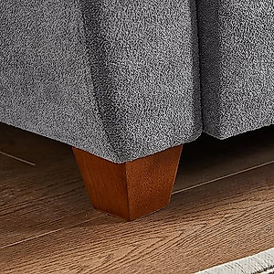 Pingliang Home Convertible Sectional Sofa with Storage, 4 Seat L Shaped Couch with Chaise and Cup Holder, Modern Microfiber Fabric Sofas Couches for Living Room, Apartment, Office (Light Grey)