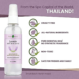 Lavender Linen and Room Spray, Pure Lavender Essential Oil Pillow Spray, Natural Fabric Spray, Aromatherapy Sleep Spray for Relaxation and Stress Relief; Odor Eliminator