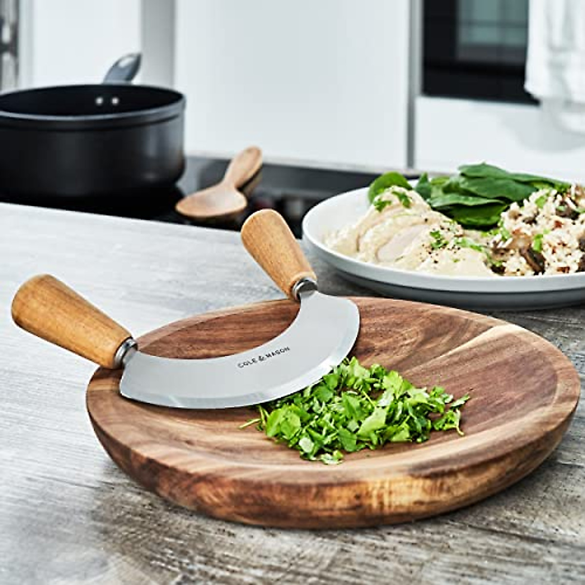 Cole & Mason Ashden Mezzaluna with Acacia Wood Board