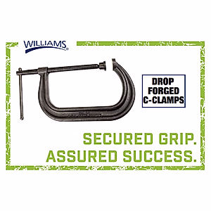 Williams CC-408S 8-Inch Drop Forged C Clamp , Black