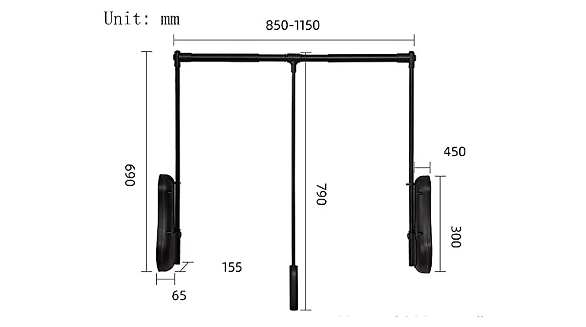 YAOJIA Pull Down Closet Rod - Space-Saving Wardrobe Lift System