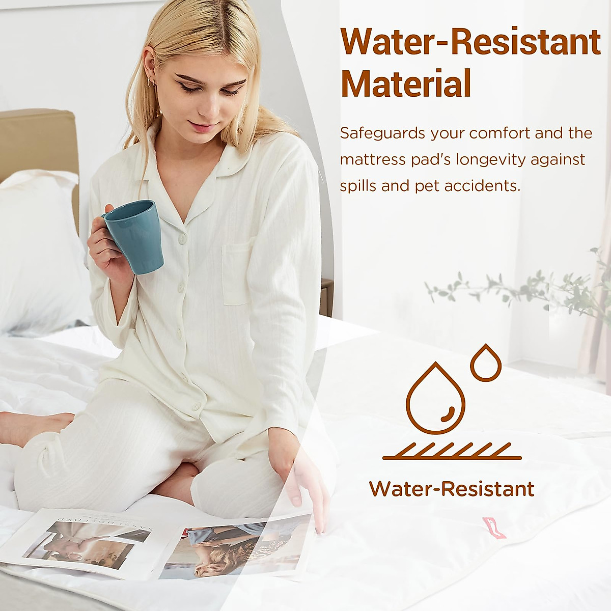 Comfytemp Heated Mattress Pad Twin, Dual Zone Electric Bed Warmer-Upper Body & Foot Temperature Difference Design, Water-Resistant Bed Heater with 12 Heat Settings & Auto-Off, Multi-Mode, Washable