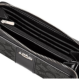 COACH(コーチ) Women PVC coated canvas Wallet, Sv/BlackSmokeBlack, One Size