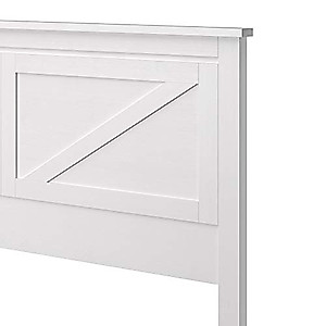 Glenwillow Home Farmhouse Style Wood Panel Headboard in Gloss White - Queen Size