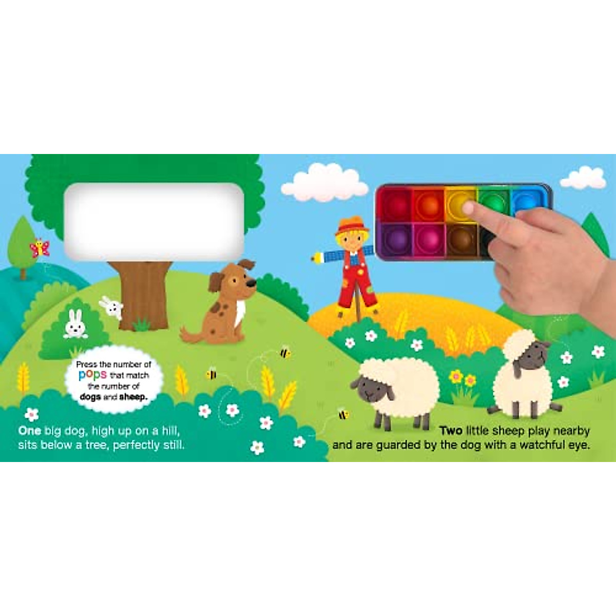 Farm Counting Adventure - Children's Touch and Pop Board Book with Fidget Pop Toy