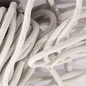 KEILEOHO 1/4 Inch Natural Cotton Rope, 328 FT Length White Clothesline Cord Craft Knitting Thread String Wall Hanging Rope for Garden Plant DIY Decoration Clothes Hanger with 4 Snap Hooks