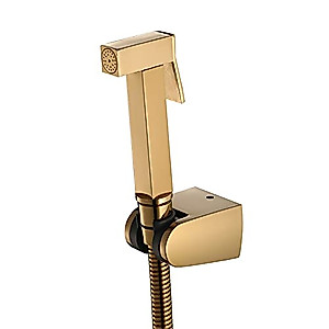 MINJING Cloth Diaper Spray, Handheld Bidet Sprayer for Toilet, 59 Inch Shower Hose, PVD Gold Bidet Faucet Tap,Spray Gun Set with Angle Valve