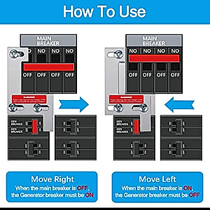ACANORA Generator Interlock Kit for ITE, Murray, Siemens, Gould 150 and 200 Amp Panels, 1 1/4 Inches Spacing, Silver
