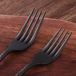 20-Piece Black Flatware Silverware Set, Bisda Stainless Steel Cutlery Sets, Multipurpose Use for Home, Kitchen, Restaurant, Hotel Tableware Utensil Service for 4