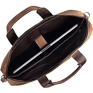 Leather Briefcase 18 Inch Laptop Messenger Bags for Men and Women Best Office School College Briefcase Satchel Bag