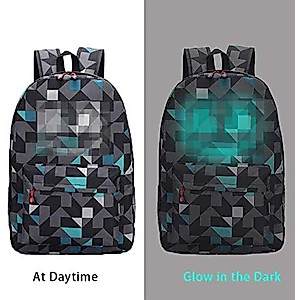 PIESWEETY Smile Luminous Backpack DJ Music Bracelet for Kids Christmas Gift, Fashion Laptop Backpack Schoolbag Daypack for Travel Outdoor Rucksack, Black