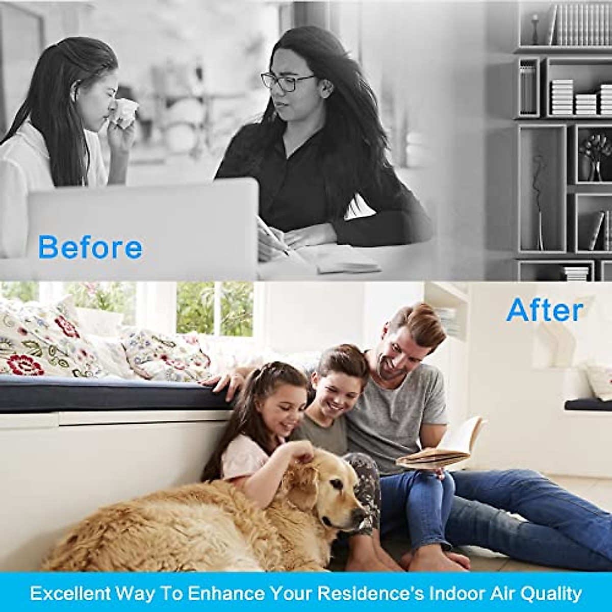 TREDY HEPA Filter Air Purifier for Home Large Room, H13 True HEPA Filter for Smoke, Dust, Hair, Pet Dander, Pollen, Ozone Free, Quiet, TD-1300