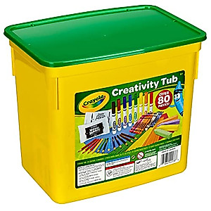 Crayola Creativity Tub, Arts and Crafts, Over 80 Tools, Crayons & Markers, Gifts for Kids