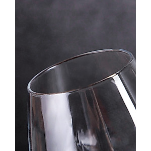 GIFORYA Wine Glasses Set of 2,19 OZ Crystal Clear Wine Glasses, Unique Long Stem Wine Glasses for Daily Use or Birthday Gift, Lead-Free Premium Drinking Glassware