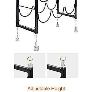 POPKU 9-Bottles Wine Rack - 3 Tier Stackable Wine Holder for Bottles - Classic Style Wine Shelf for Pantry, Perfect for Bar, Wine Cellar, Basement, Cabinet, Pantry, etc - Metal (Black)