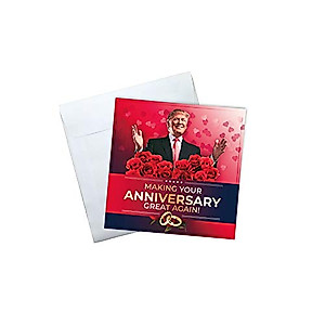 Talking Trump Anniversary Card - Presidential Anthem Plus Real Voice Anniversary Message From Trump - A Special Greeting from The President of The United States - Includes Envelope