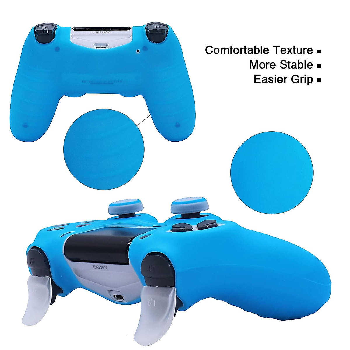 HLRAO Green Anti-Slip Glow in The Dark Protective Silicone Cover Skin Grips Compatible with PS5 Controller,8 PCS Thumb Grips Caps and 2 Grips Caps Glow in The Dark.