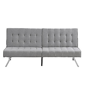 anwickjeff Futon Sofa Bed Couch Memory Foam Futon Bed,Modern Sofas for Living Room,Convertible Sleeper Sofa w/Removable Armrests,Love Seat for Compact Living Spaces Offices Dorm Bonus Room (Grey)