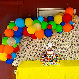 Circus Carnival Party Balloons Garland Arch Kit, Fiesta Rainbow Party Balloons, Red Yellow Blue Balloon Decoration Strip for Baby Shower, Paw Birthday Party, Wedding Party Decorations