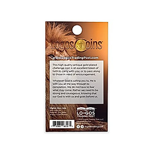 Be Strong & Courageous Lion Challenge Coin, Bulk Pack of 10 Mighty Men of God Pocket Discipleship Tokens for Bible Study, Bible Verse Worry Coin for Prayer, Christian EDC Coins for Military Veterans