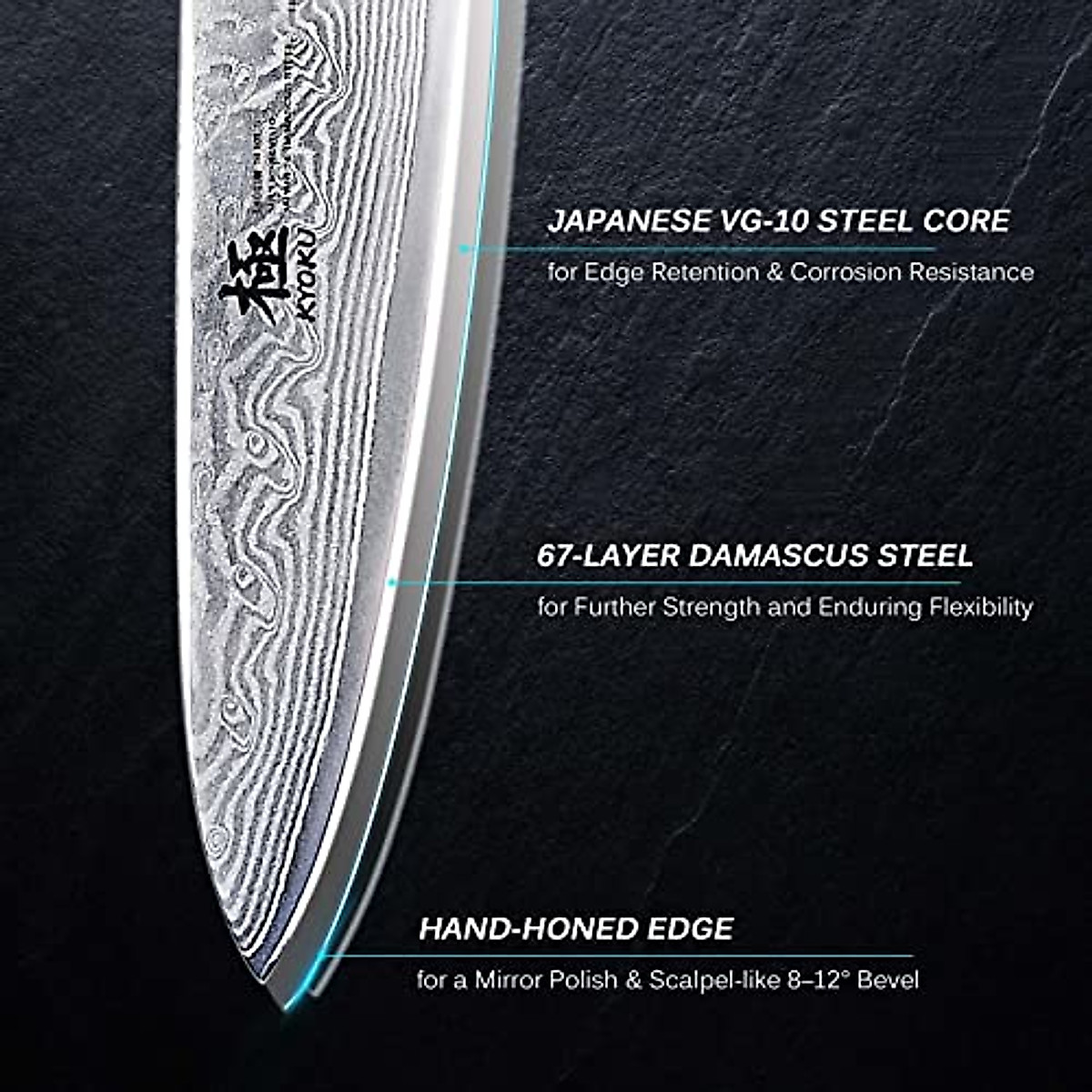 KYOKU Paring Knife - 3.5" - Shogun Series - Japanese VG10 Steel Core Damascus Blade - with Sheath & Case