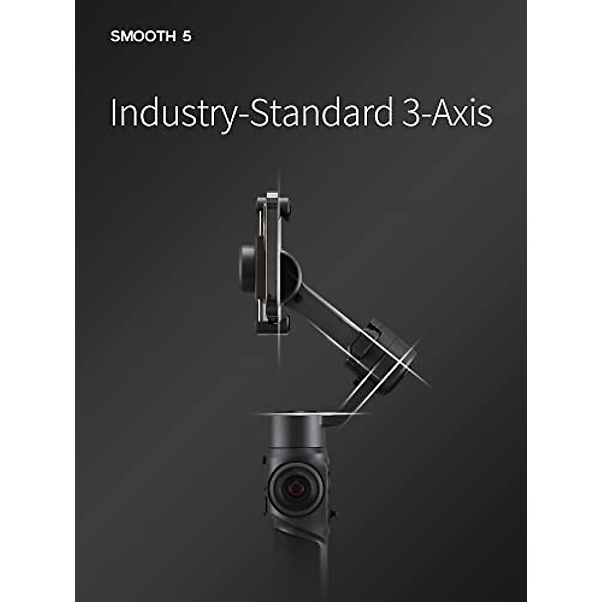 Zhiyun Smooth 5 Combo Phone Gimbal, 3-Axis Handheld Smartphone Stabilizer with Grip Tripod, Magnetic Fill Light, AI Face Tracking for iPhone Android FiLMiC Pro
